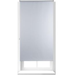 Thermo Verdunklungsrollo, Hitzeschutz, Fenster Seitenzugrollo, Klemmfix ohne bohren, 90x160, Stoff 86 cm, weiß - Relaxdays