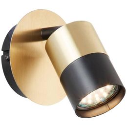 Lampe Maribel Wandspot messing gebürstet/schwarz 1x PAR51, GU10, 5W, geeignet für Reflektorlampen (nicht enthalten) Kopf schwenkbar - Brilliant