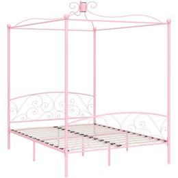 vidaXL - Himmelbett Rosa Metall 180x200 cm