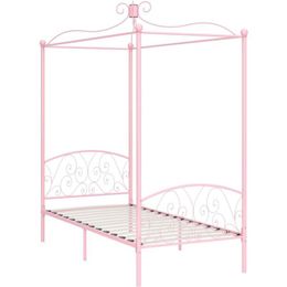 Himmelbett-Gestell Rosa Metall 100 x 200 cm vidaXL