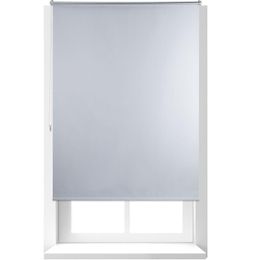 Relaxdays - Thermo Verdunklungsrollo, Hitzeschutz, Fenster Seitenzugrollo, Klemmfix ohne bohren 120x160, Stoff 116cm, weiß