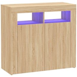 Sideboard mit LED-Leuchten Sonoma-Eiche 80x35x75 cm vidaXL