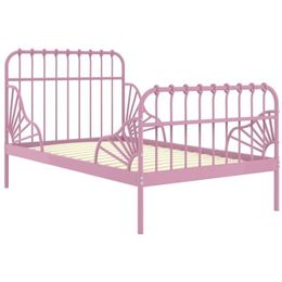 Ausziehbett Rosa Metall 80x130/200 cm vidaXL