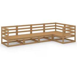 vidaXL - 5-tlg. Garten-Lounge-Set Honigbraun Massivholz Kiefer