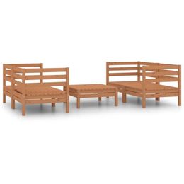 vidaXL - 5-tlg. Garten-Lounge-Set Honigbraun Massivholz Kiefer