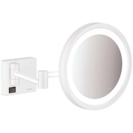 AddStoris - Wand-Kosmetikspiegel mit led Leuchte, weiß matt 41790700 - Hansgrohe