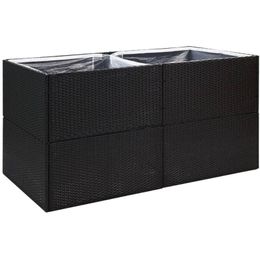 vidaXL - Pflanzkübel Schwarz 157x80x80 cm Poly Rattan