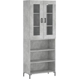 Highboard Betongrau 69,5x34x180 cm Holzwerkstoff vidaXL