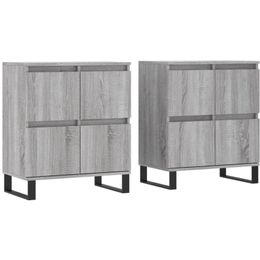 vidaXL - Sideboards 2 Stk. Grau Sonoma Holzwerkstoff