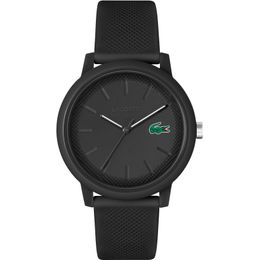 Quarzuhr Lacoste "Lacoste.12.12, 2011171" Armbanduhren schwarz Herren Armbanduhr, Herrenuhr, Mineralglas, Silikonarmband