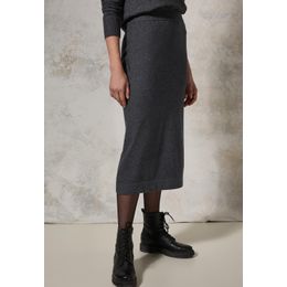 Maxirock Cecil Gr. L (42), grau (charcoal grey melange) Damen Röcke mit Schlitz