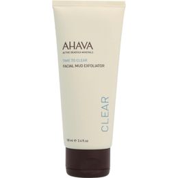 Gesichts-Reinigungsschaum AHAVA "Time To Clear Facial Mud Exfoliator" Hautreinigungsmittel Gr. 100 ml, weiß