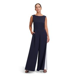 Overall Vera Mont "Vera Mont Jumpsuit im Layer Look" Gr. 36, Normalgrößen, blau (patch dark blue/white) Damen Overalls Form