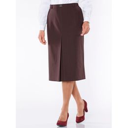 Faltenrock CLASSIC, Damen, Gr. 21, rot (burgund, meliert), 53% Polyester, 43% Schurwolle, 4% Elasthan, unifarben, wadenlang, Röcke