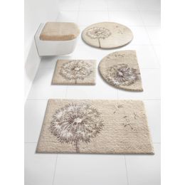 Badematte Grund Badematten Gr. WC-Vorleger rechteckig (45cm x 50cm) WC-Deckelbezug (47cm x 50cm),, beige (natur)