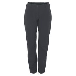 Funktionshose Maier Sports "Große Größen", Damen, Gr. 42, Normalgrößen, grau (graphit), Obermaterial: 91% Polyester, 9% Elasthan, unifarben, sportlich, figurumspielend lang, Hosen, Bequemer Stretchbund mit Reißverschluss und Knopf