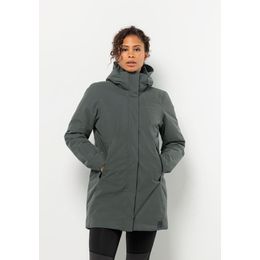 Funktionsmantel Jack Wolfskin "SALIER COAT", Damen, Gr. S (36), grün (slate, grün), Obermaterial: 100% Polyester; Kontrast: 75% Polyamid, 25% Elastan; Futter: 100% Polyester; Füllung: 100% Polyester, Mäntel