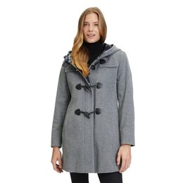 Outdoorjacke Gil Bret "Gil Bret Dufflecoat mit Kapuze" Gr. 44, grau (light grau melange), Damen, Obermaterial: 75% Wolle, 20% Polyamid, 5% Kaschmir. Besatz: 45% Polyacryl, 30% Polyester, 20% Wolle, 5% Diverse Faserarten. Futter: 100% Acetat., Jacken