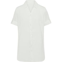 Damen Longbluse in Cr&ecirc;pe-Qualit&auml;t wei&szlig;, Gr&ouml;&szlig;e 38