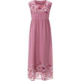 Damen Sommerkleid altrosa-flamingo-bedruckt, Gr&ouml;&szlig;e 26
