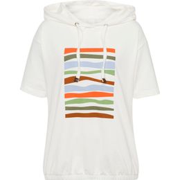 Damen Sweatshirt mit halblangen &Auml;rmeln ecru-eucalyptus, Gr&ouml;&szlig;e 40
