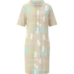 Damen Shirtkleid mit Buchstaben-Druck sand-mint-bedruckt, Gr&ouml;&szlig;e 52