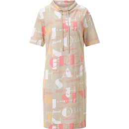 Damen Shirtkleid mit Buchstaben-Druck sand-flamingo-bedruckt, Gr&ouml;&szlig;e 48