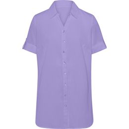 Damen Longbluse in Cr&ecirc;pe-Qualit&auml;t lavendel, Gr&ouml;&szlig;e 52