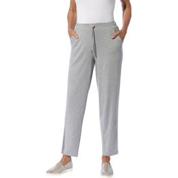 Damen Sweathose mit Pailletten-Streifen steingrau-meliert, Gr&ouml;&szlig;e 56