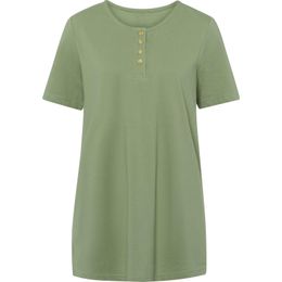 Damen Longshirt in leichter A-Form eucalyptus, Gr&ouml;&szlig;e 56