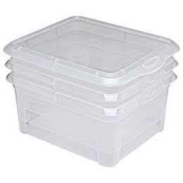 3 flink & sauber Aufbewahrungsboxen transparent 20,0 x 16,0 x 9,0 cm