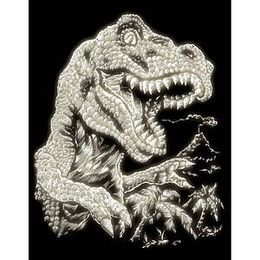 PRACHT® Creatives Kratzbild Tyrannosaurus leuchtende Farbe