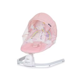 Chipolino Babywippe Oasis Fernbedienung, Timer, Moskitonetz, Gurt, Plüschtiere rosa