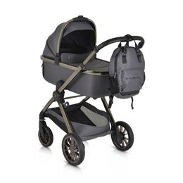 Cangaroo Kinderwagen 2 in1 iClick klappbar, Wickeltasche, Sportsitz, Babywanne grau