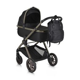 Cangaroo Kinderwagen 2 in1 iClick klappbar, Wickeltasche, Sportsitz, Babywanne schwarz