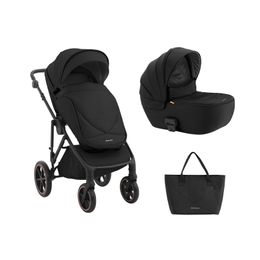 Kikkaboo Kinderwagen Thea 2 in 1 EVA-Räder verstellbarer Schiebegriff Babywanne schwarz