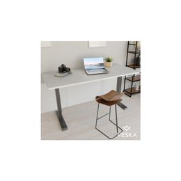 VESKA Höhenverstellbarer Schreibtisch (140 x 70 cm) - Sitz- & Stehpult - Bürotisch Elektrisch Höhenverstellbar mit Touchscreen & Stahlfüßen - Anthrazit/Anthrazit hell