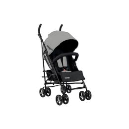 Kikkaboo Kinderwagen Käfer, Stahlrahmen, Korb, abnehmbare Vorderräder, Fußstütze grau/schwarz