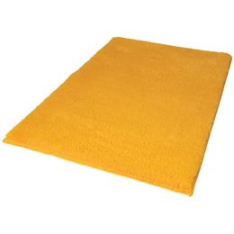 Badematte Carpet City "Topia Mats, Badteppich uni" Badematten Gr. rechteckig (120cm x 170cm), Polyester, gelb Hochflor, Kaninchen Haptik, Polyester, Badezimmerteppich, waschbar