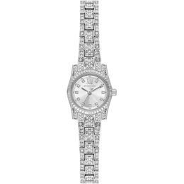 Quarzuhr Michael Kors "PETITE LEXINGTON 19 mm" Armbanduhren transparent, edelstahlfarben Damen Armbanduhr, Damenuhr, Edelstahlarmband, analog, Glassteine