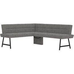 Eckbank Home Affaire "Sava", dunkelgrau (aulla 97), B:211cm H:84cm, 100% rPES, Sitzbänke, mit Wellenfederung im Sitz
