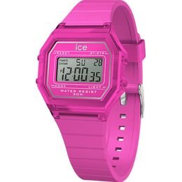 Ice Watch Chronograph ICE-WATCH "ICE digit retro - Clear Small" Armbanduhren pink Damen Armbanduhr, Quarzuhr, Damenuhr, Silikonarmband, Datum, digital