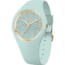 Ice Watch Quarzuhr ICE-WATCH "ICE glitter - S34 3H" Armbanduhren hellblau Damen Armbanduhr, Damenuhr, Silikonarmband, bis 10 bar wasserdicht