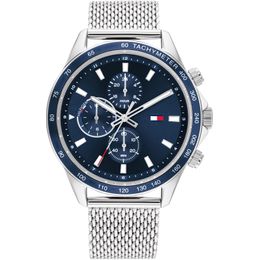 Multifunktionsuhr Tommy Hilfiger "SPORT, 1792018" Armbanduhren silberfarben Herren Quarzuhr, Armbanduhr, Herrenuhr, Edelstahlarmband