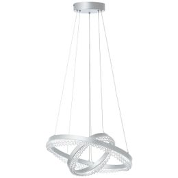 LED Pendelleuchte Brilliant "Aurora" Lampen Gr. Ø 50,00cm,, aluminiumfarben gebürstet Ø 50 cm, 5200 lm, 3000-6500 K, dimmbar, Fernbedienung, Kristalloptik