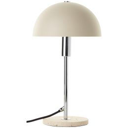 Tischleuchte Brilliant "Lillian" Lampen Gr. 1 flammig, Ø 20,00cm H: 35,00cm,, beige/chromfarben/travertine hell Pilz-Tischlampe mit Fuß aus Travertin-Stein, E14, 36 x 20 cm, beige