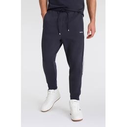 Jogginghose BOSS Green "Hadikonos" Gr. XXXL, N-Gr, blau (dunkelblau402), Herren, Web, Obermaterial: 95% Baumwolle, 5% Elasthan, unifarben, Hosen, mit BOSS Logodruck