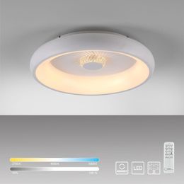 LED Deckenleuchte VERTIGO, CCT, dimmbar, Fernbedienung, Ø46,5 cm, Kristall-Effekt