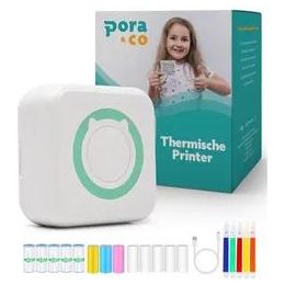 Pora&Co Mini-Fotodrucker für Smartphone, grün