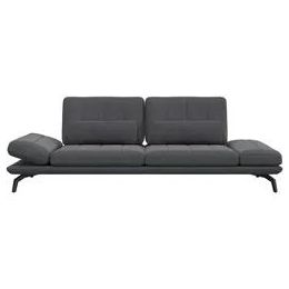 3-Sitzer FLEXLUX "Tropea Funktionssofa, Designsofa, Relaxfunktion, TV-Couch" Sofas Gr. B/H/T: 252cm x 90cm x 145cm, Chenille, grau (dervit grey) mit Armteilverstellung sowie Sitztiefenverstellung, Breite 252 cm